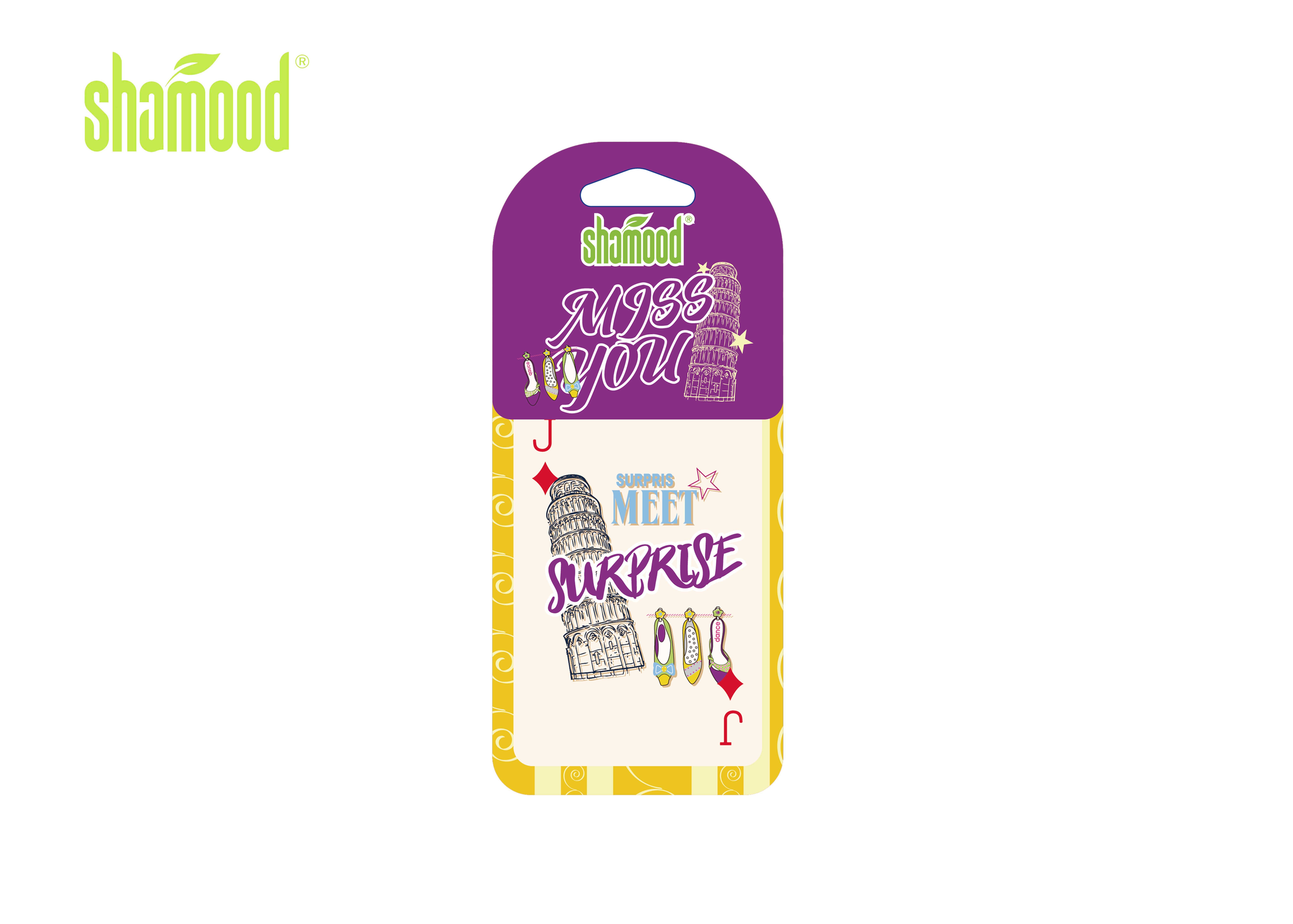 Small Paper Card Hanging Car Perfume Miss You Fragrance Square Shape